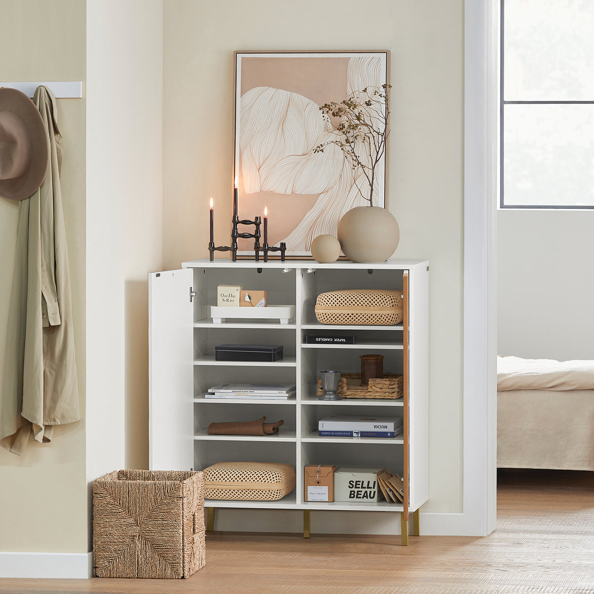 SoBuy FSB70-W, Sideboard Storage Cabinet Cupboard Hallway Cabinet, Whi– SoBuy-UK