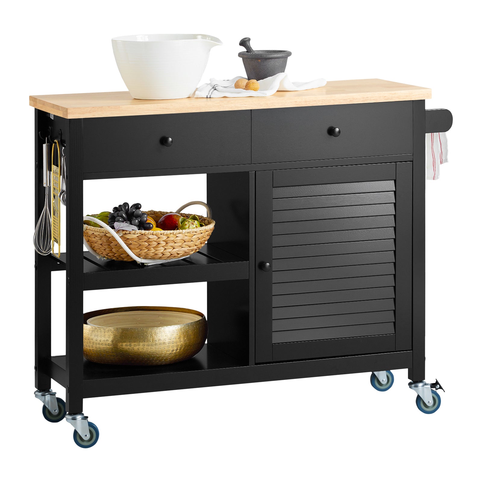 SoBuy FKW115-SCH, Kitchen Trolley Cart Storage Trolley Kitchen Cabinet ...