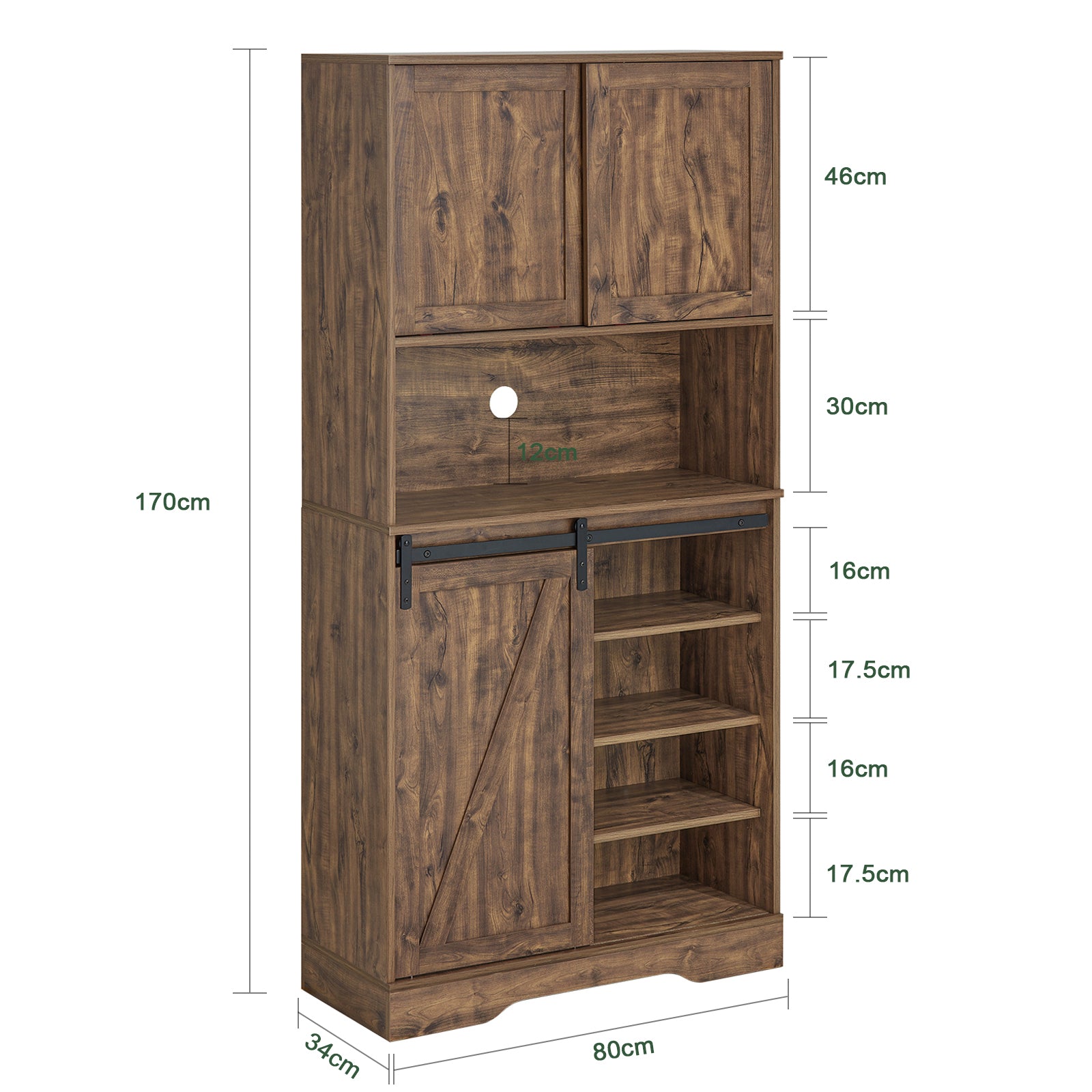 SoBuy FSB83-N, Tall Kitchen Cupboard Microwave Cabinet Living Room Sid ...