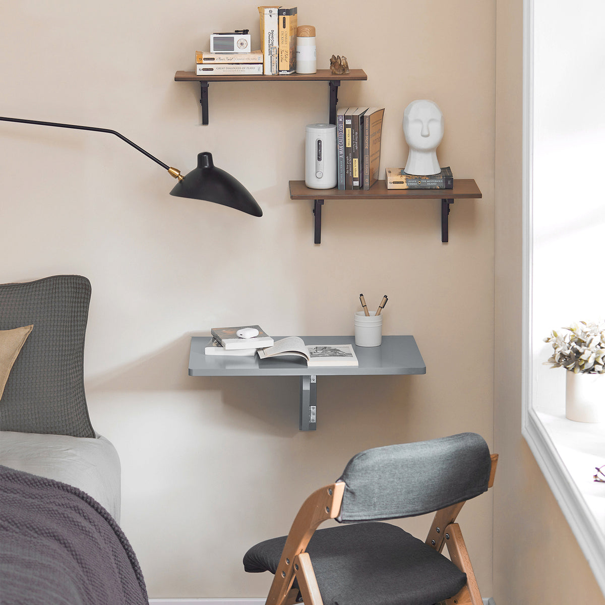 SoBuy FWT03-HG, Folding Wall-mounted Drop-leaf Table, Computer Desk, D ...