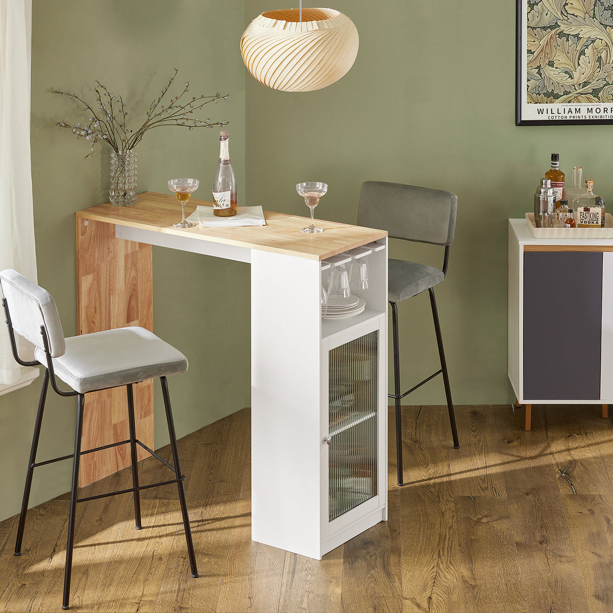 SoBuy FWT99-WN, Kitchen Breakfast Bar Table Dining Table Coffee Bar wi ...