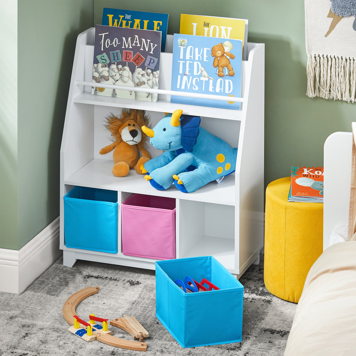 SoBuy KMB34-F, Children Bookcase Toy Shelf Storage Display Shelf Rack ...