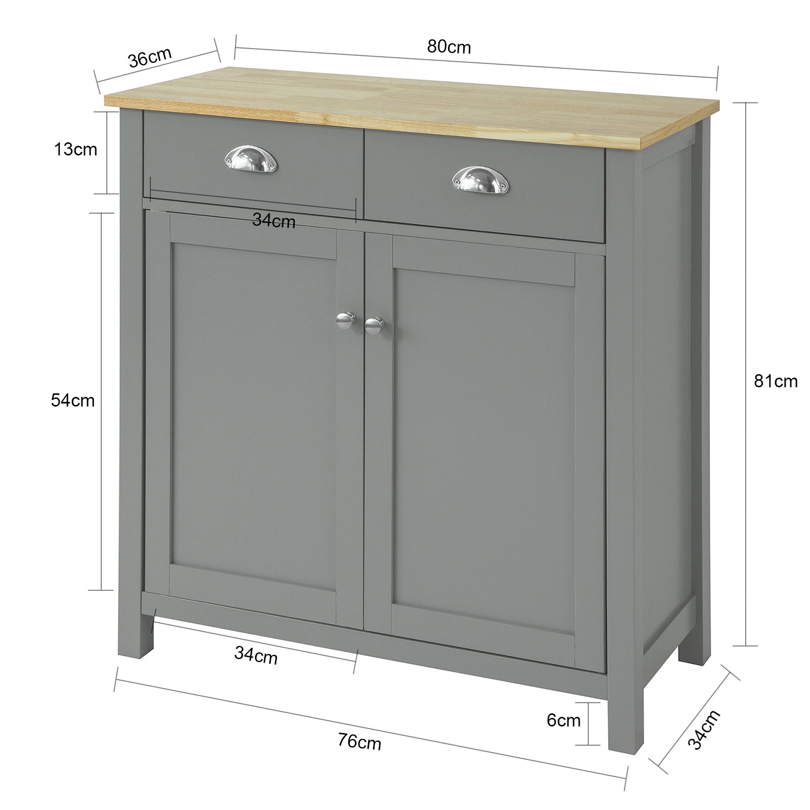 SoBuy FSB25-HG, Kitchen Dining Room Living Room Storage Cabinet Cupboa ...