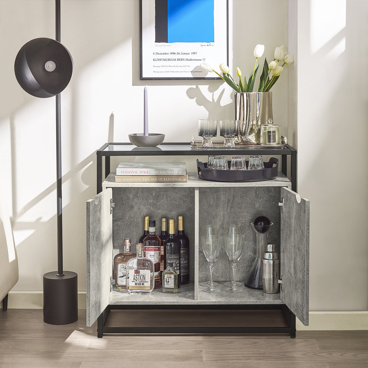 SoBuy FSB55-HG, Sideboard Console Table Storage Cabinet Cupboard Sideb ...