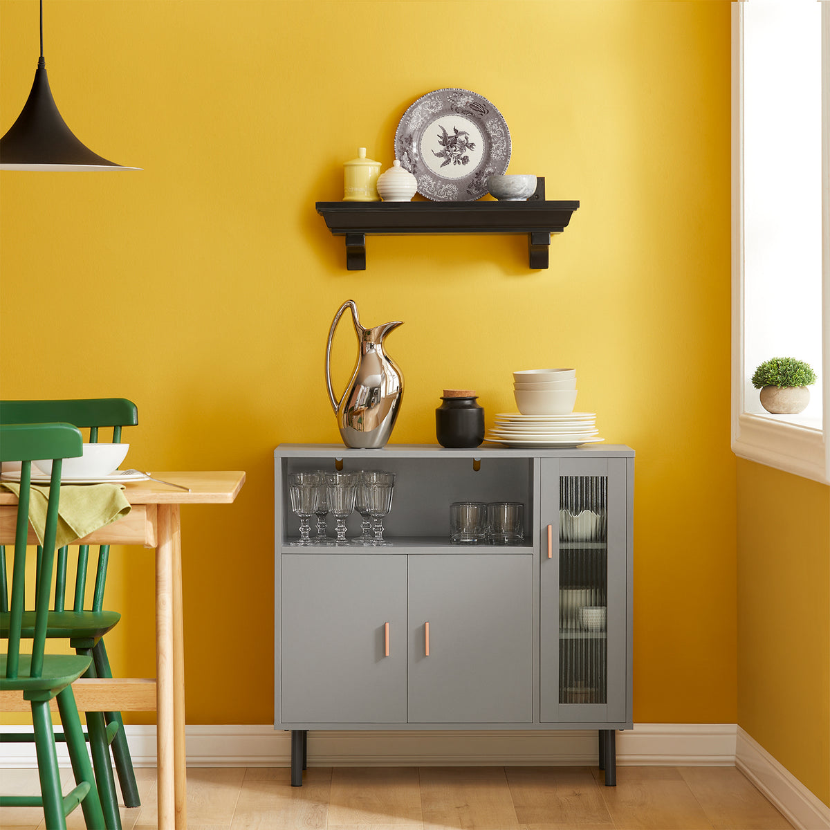 SoBuy FSB82-HG, Sideboard Side Cabinet Microwave Cabinet Storage Cabin ...