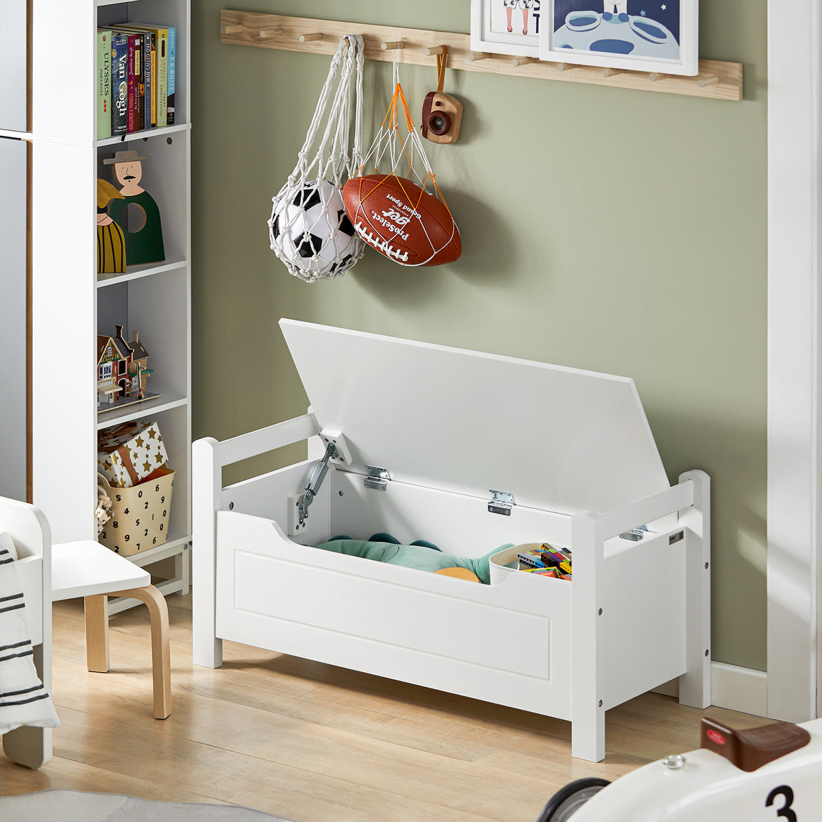 SoBuy KMB59-W, Children Kids Storage Bench Toy Chest Organizer Storage ...